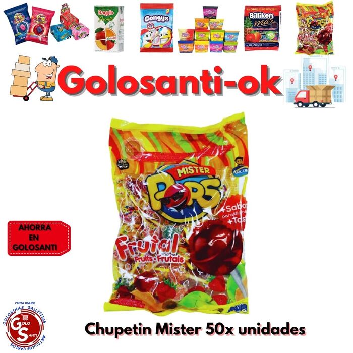 Chupetín Mr Pops x 50 unidades sabor frutales ( Chupetín Arquito ...